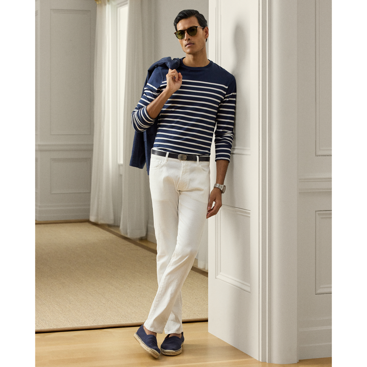 RALPH LAUREN slim fit stretch linen-cotton jean